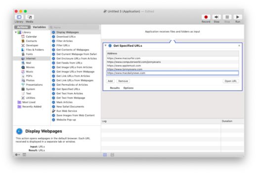 How To Build An Automator Script To Open Multiple Websites Apple Must