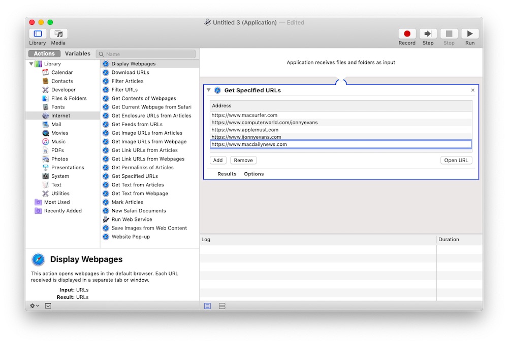 How To Build An Automator Script To Open Multiple Websites Apple Must